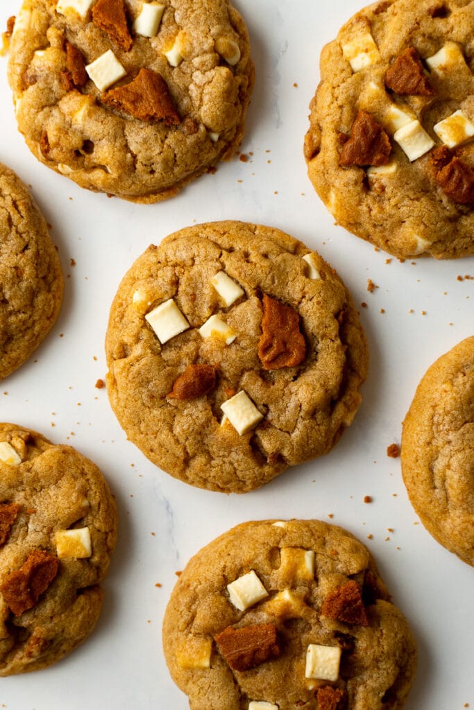 White Chocolate Chip Biscoff Cookies - Bites of Beri