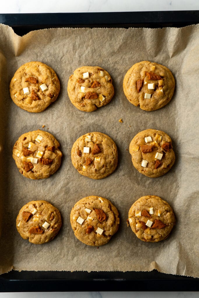 White Chocolate Chip Biscoff Cookies - Bites of Beri
