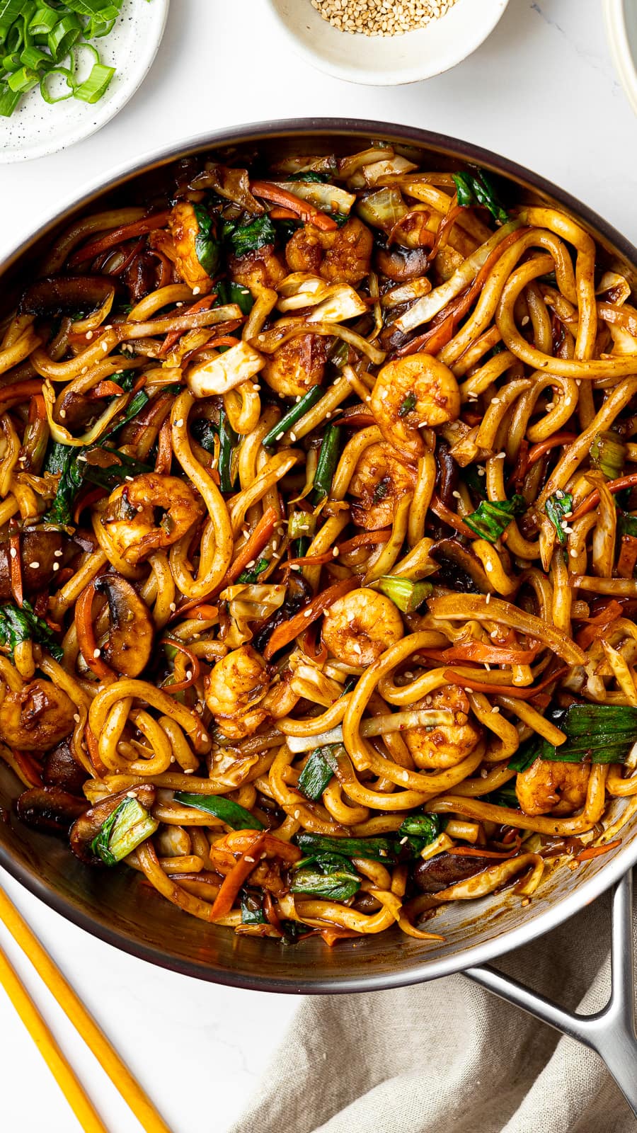 Shrimp Udon Stir Fry - Bites of Beri